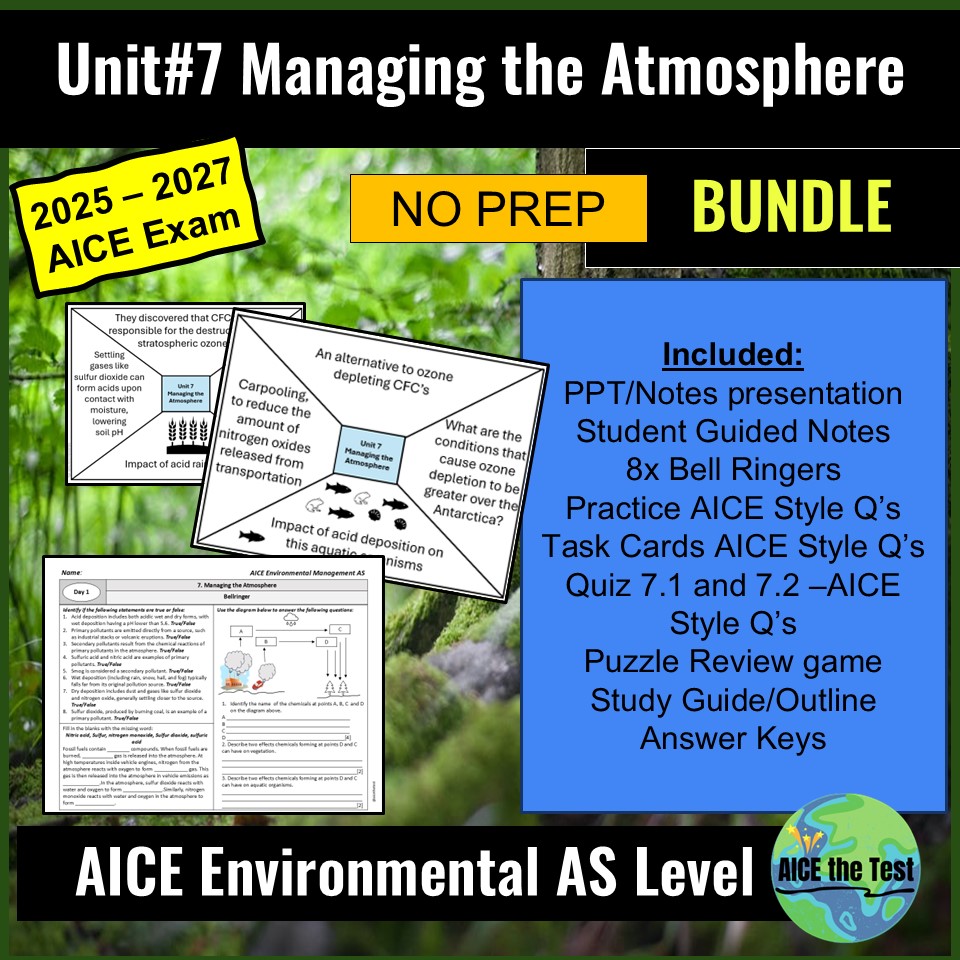 AICE Environmental Management Unit 7 Bundle | Managing the Atmosphere ...