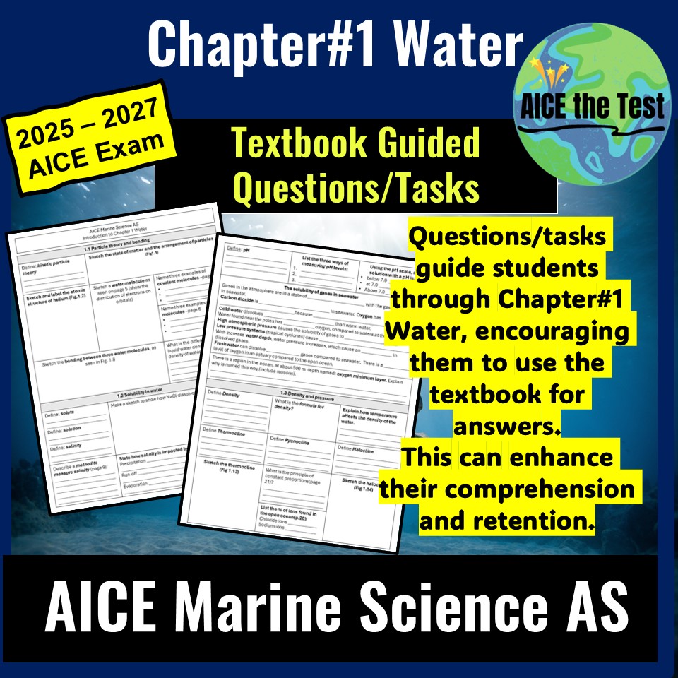 AICE Marine Science Introduction to Chapter#1 Water - AICE The Test
