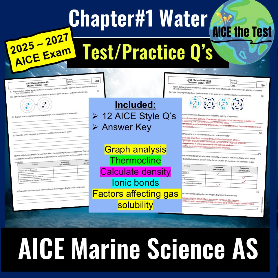 AICE Marine Chapter1 Water Test/Review/Practice Q - AICE The Test