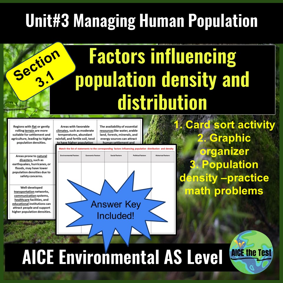 Factors affecting population distribution - Activity Unit#3 AICE ...