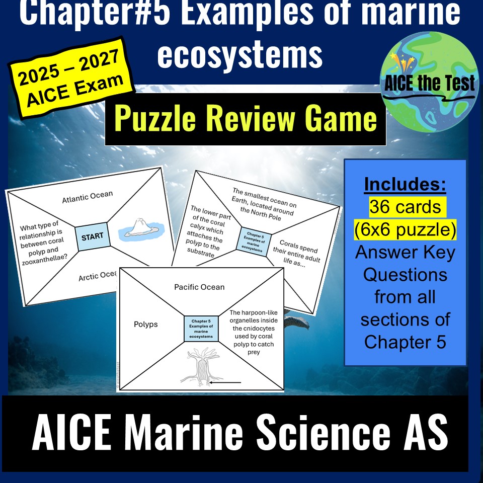 AICE Marine Chapter 5 Examples of marine ecosystems Puzzle Game - AICE ...