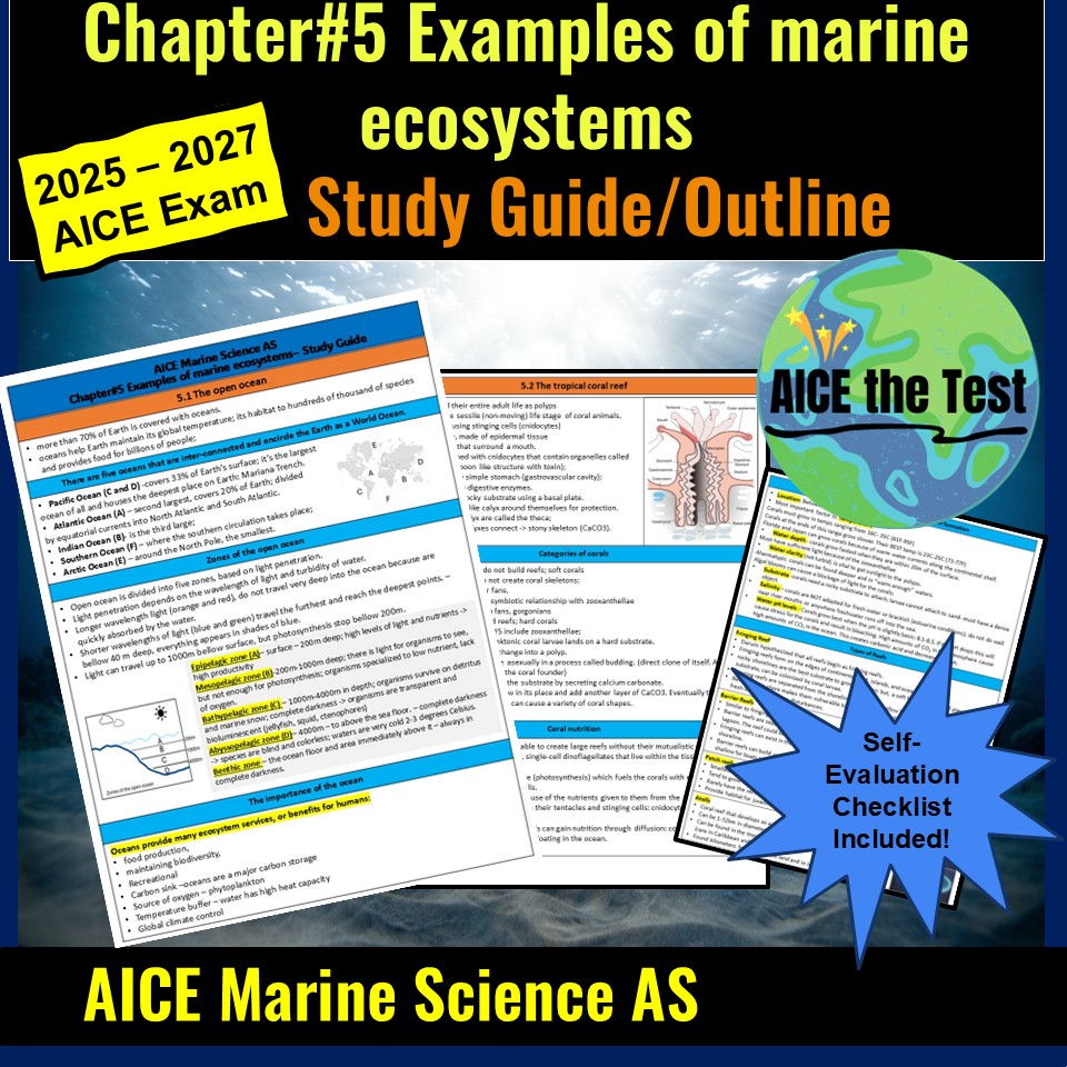 AICE Marine Science AS Chapter#5 Examples of marine ecosystems Study ...