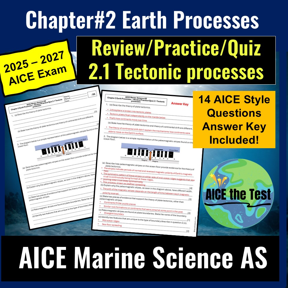 AICE Marine Chapter 2.1 Tectonic processes - Review/Practice/Assessment ...