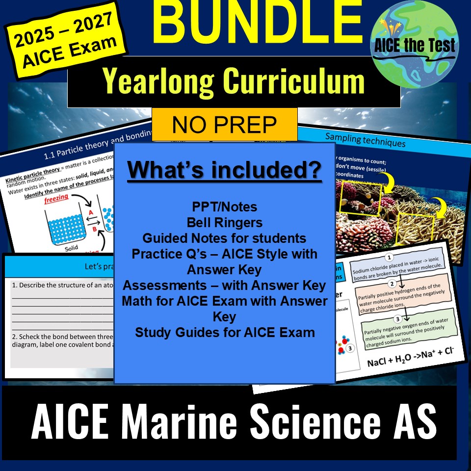 AICE Marine AS - Yearlong Curriculum - AICE The Test