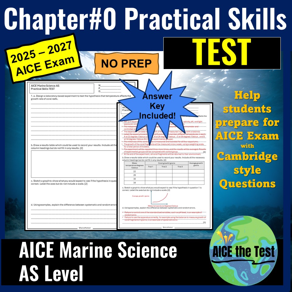 AICE Marine Science Practical Skills TEST - AICE The Test
