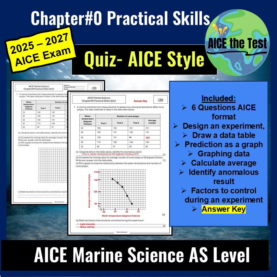 AICE Marine Science Practical Skills Quiz - AICE The Test
