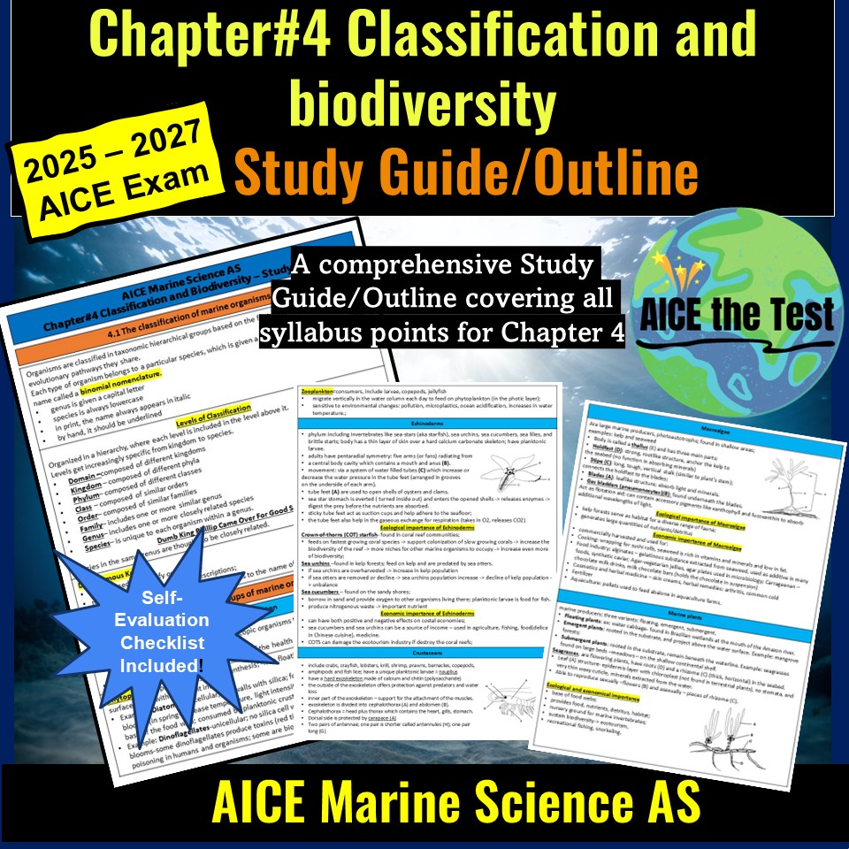 AICE Marine Science AS Chapter#4 Classification and biodiversity Study ...
