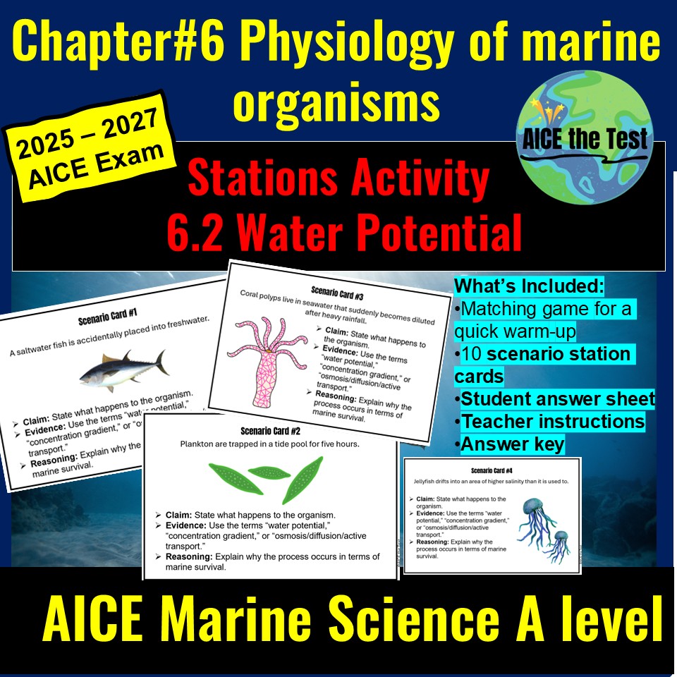 AICE Marine Science A level - 6.2 Osmosis and Water Potential Stations ...