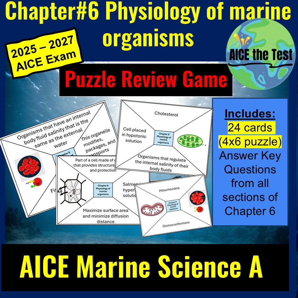 AICE Marine Science A level - Chapter 6 Review Puzzle Game - AICE The Test