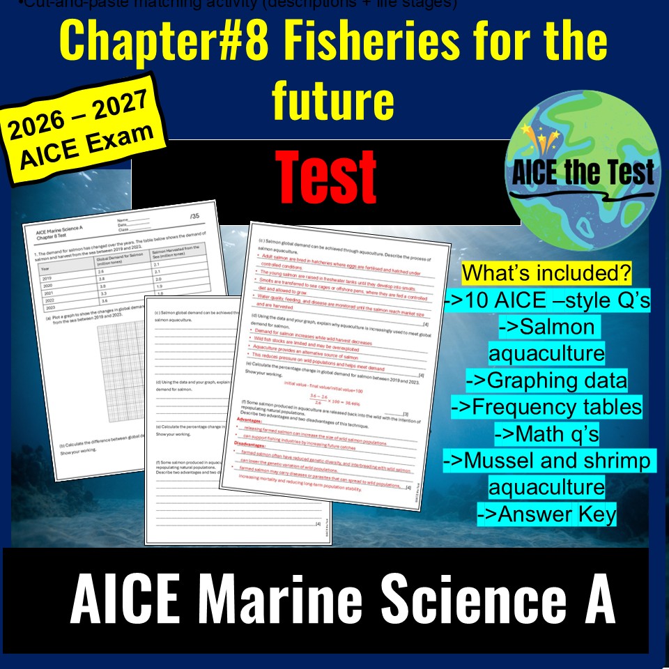 Cambridge AICE Marine Science A – Chapter 8 Test - AICE The Test