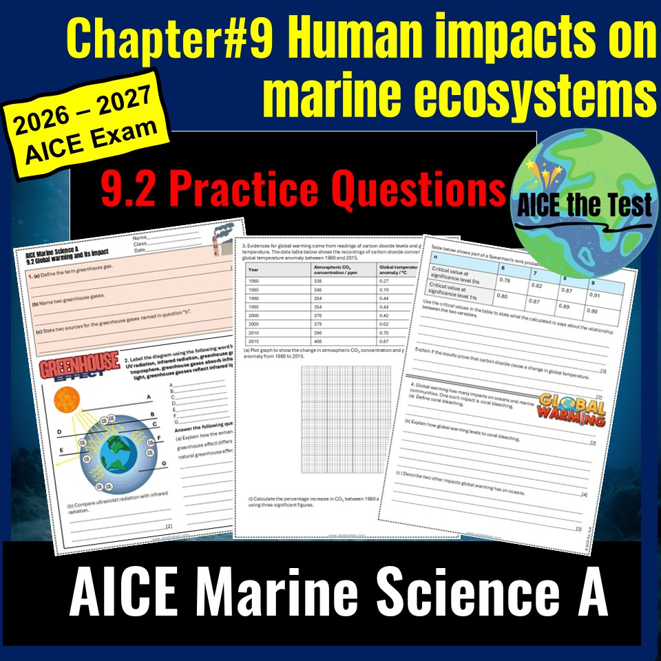 AICE/Cambridge Marine Science Chapter 9.2 Global warming Practice ...