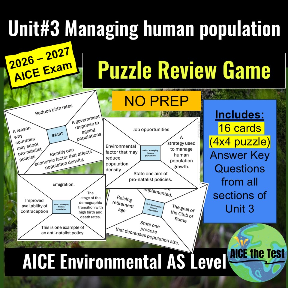 AICE Environmental Management Puzzle Game | Managing Human Population ...